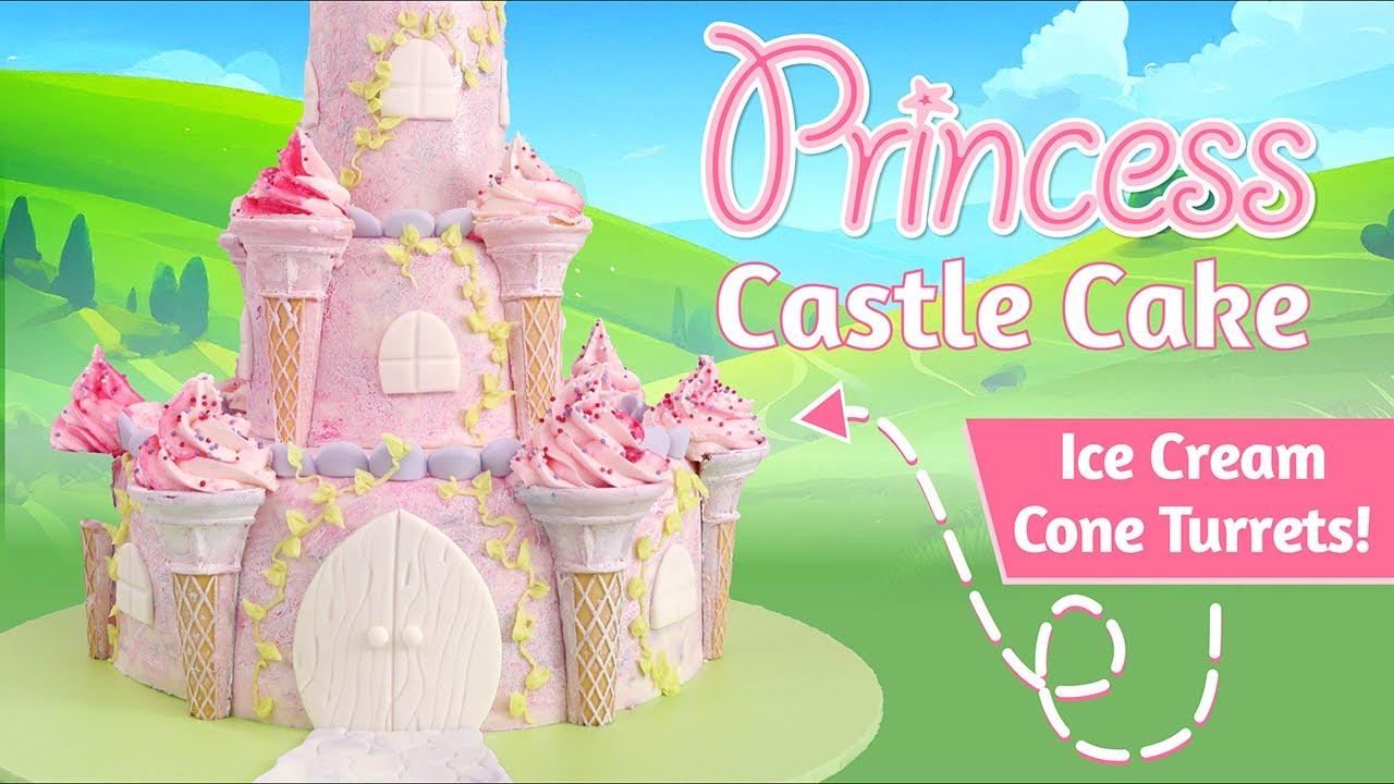 How to Make An Easy Princess Castle Cake - YouTube