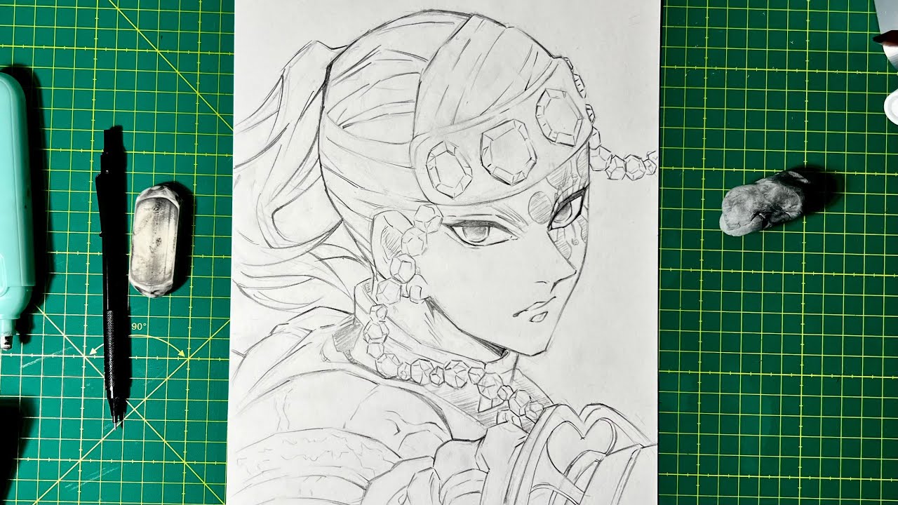 How to draw Uzui Tengen from Demon Slayer Step by Step | Anime Drawing ...