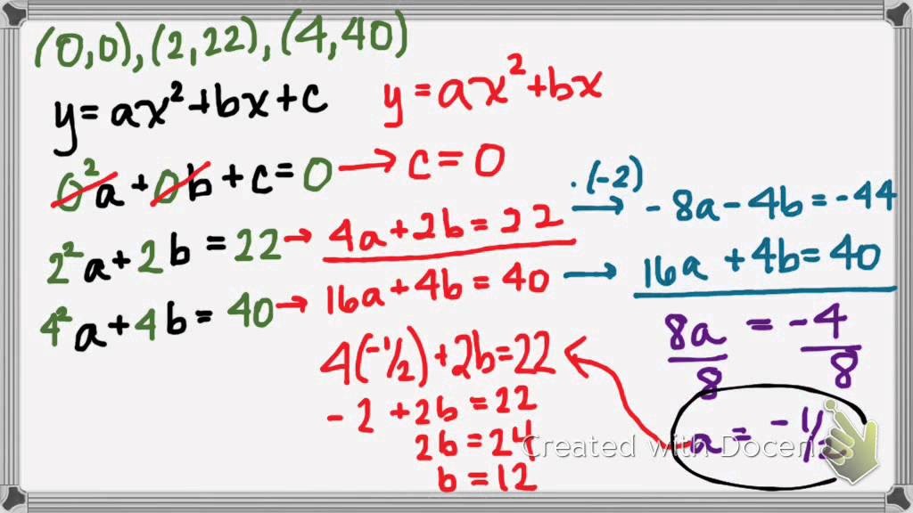 Quadratic Modeling Question 2 - YouTube