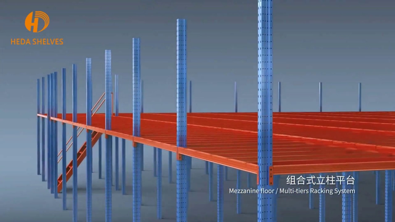 Selective Shelf, Mezzanine Floors and Shelf System 3D Install ...