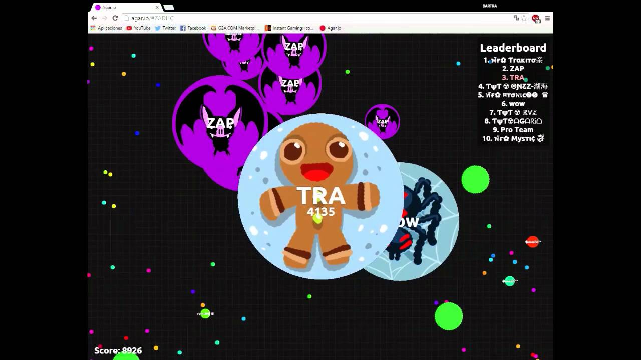 AGAR.IO | Zap & Tra 1er video ^^ - YouTube