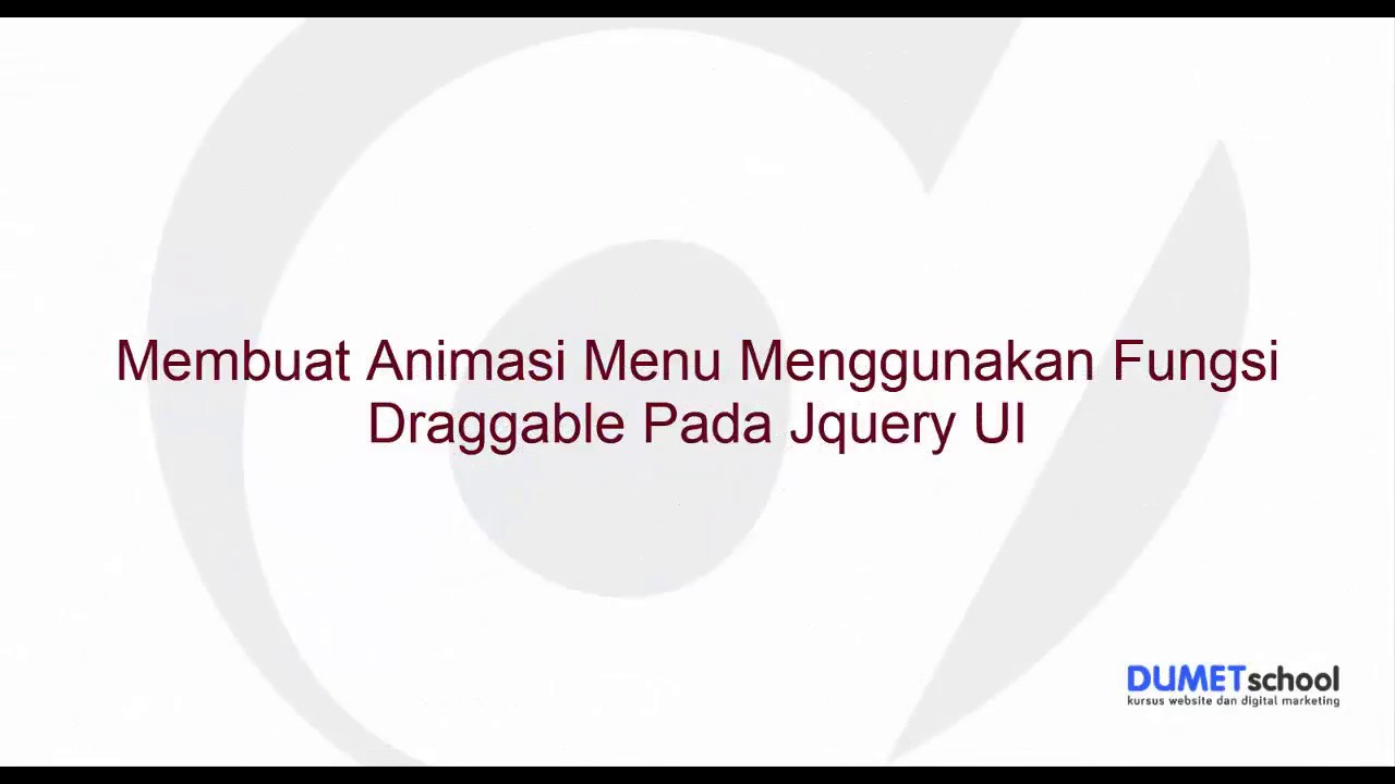 Membuat Animasi Menu Menggunakan Fungsi Draggable Pada Jquery UI - YouTube