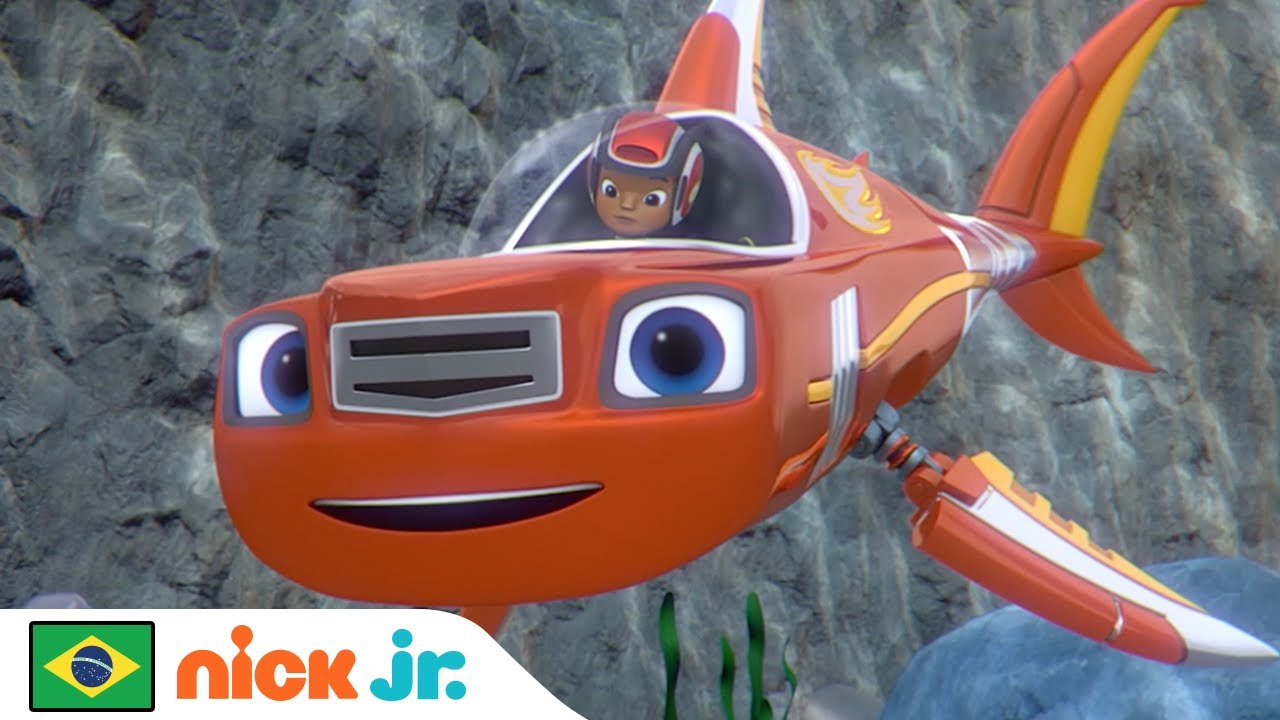 Blaze e os Monster Machines | Blaze se Transforma num Super Tubarão ...