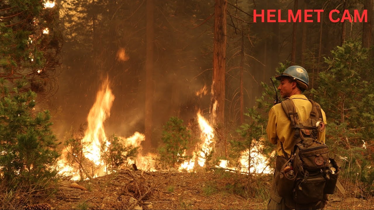 PARK FIRE HELMET CAM - AMERICAN RIVER HOTSHOTS BACKFIRE OPERATION - YouTube