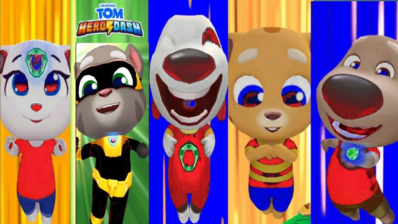 TALKING TOM HERO DASH -- BLACK HERO TOM BOSS FIGHT & UNLOCK ALL RED ...