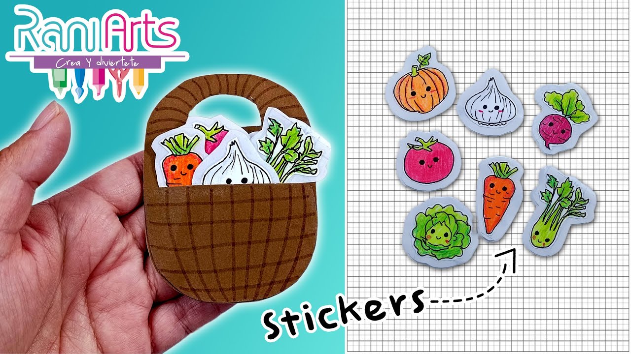 Stickers caseros fáciles - DIY - Edición: Verduras - YouTube