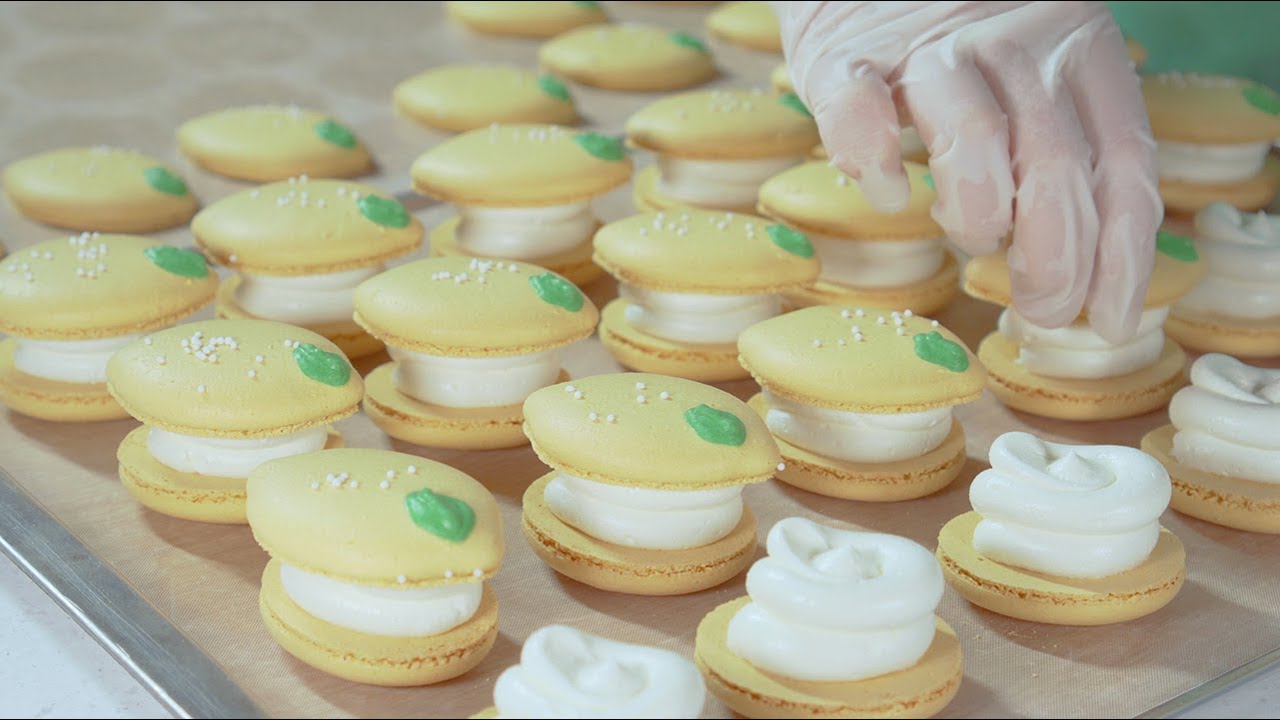 Lemon macarons 레몬 마카롱 만들기ㅣSUGAR BEAN - YouTube