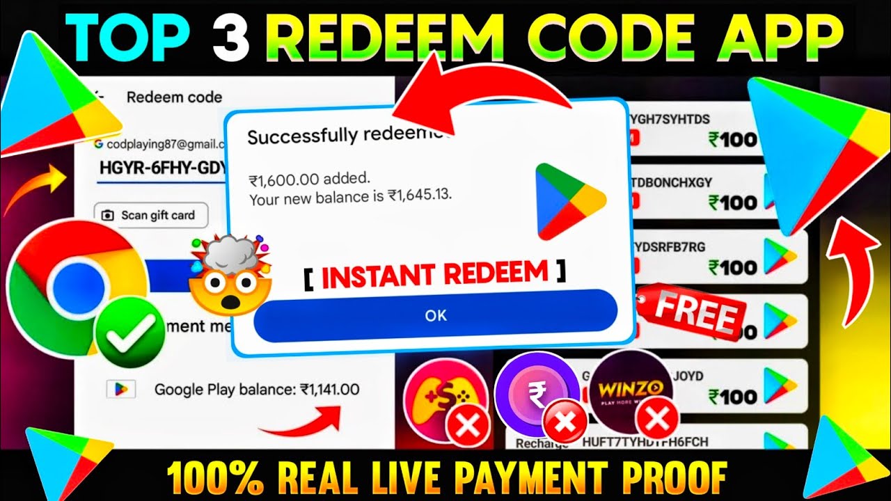 Top 3 - Free Redeem Code App 2024 | Google Play Redeem Code | Free ...