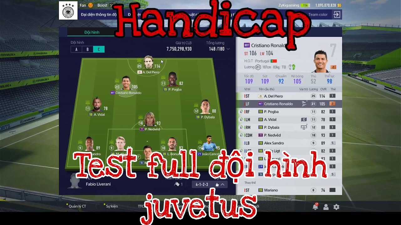 Fo4 | Chơi thử và đánh giá full đội hình juventus | test full team ...