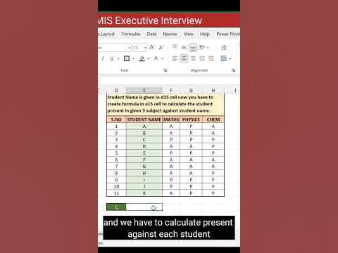 #Shorts | Mostly Asked Question In MIS Interview on Excel | MIS Executive Questions and Answers ...