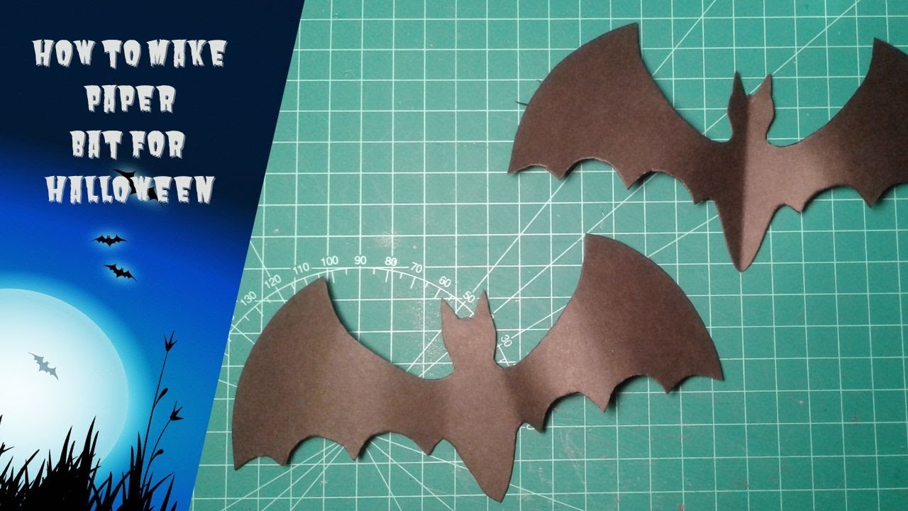 Paper bat for Halloween, cute home decoration - YouTube