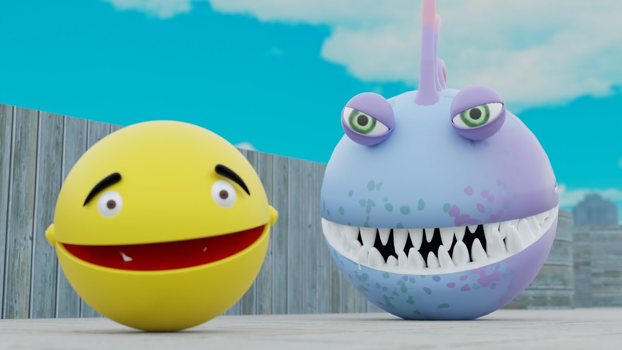 Pacman vs Monster 3D (bulging-eyed blue) - YouTube