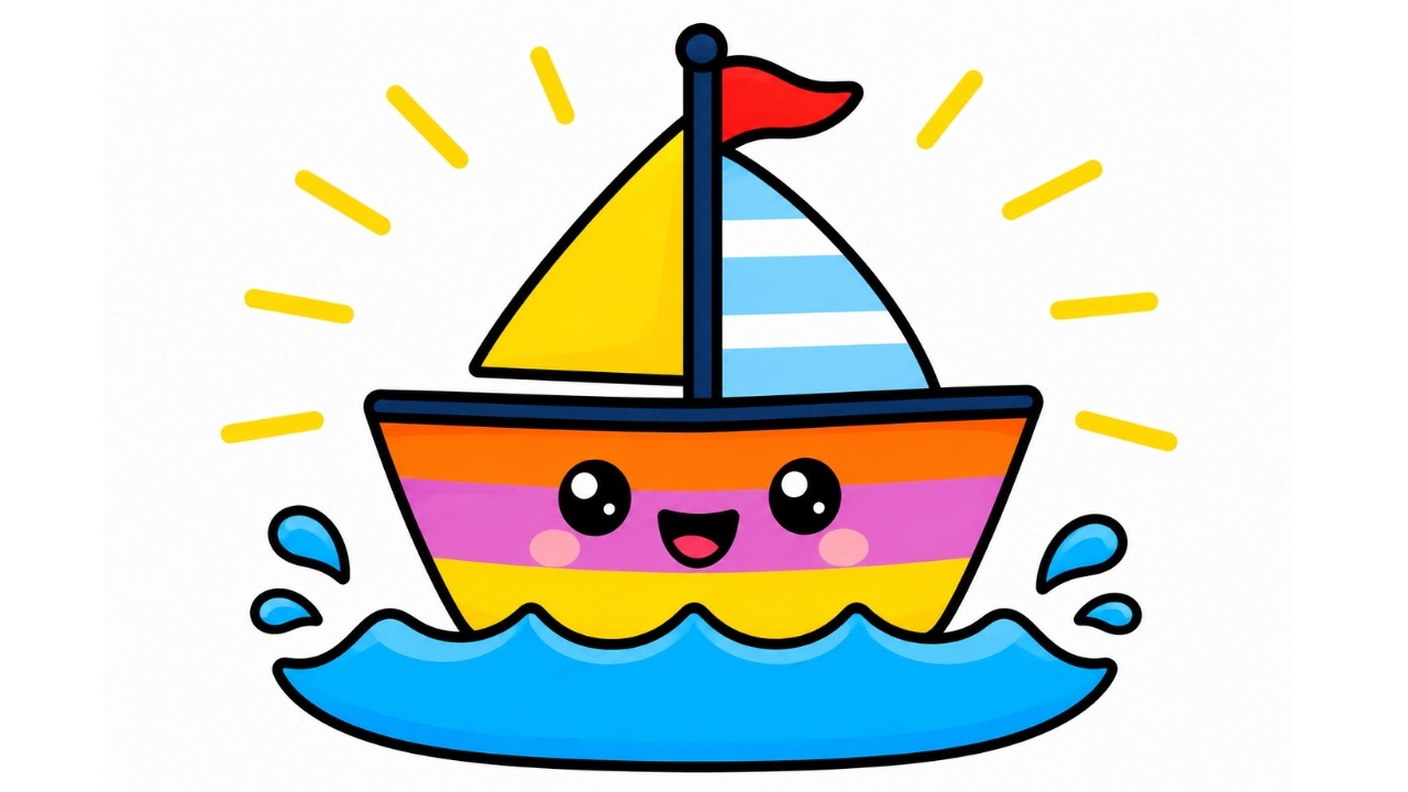 How to Draw a Boat ⛵ | Easy Drawing Tutorial for Kids - YouTube