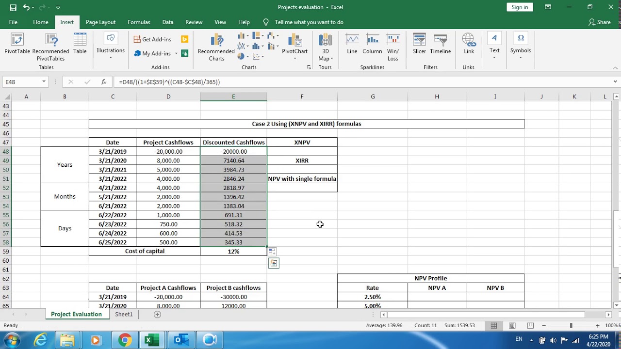 Projects evaluation 2 - (By using Microsoft Excel) - YouTube