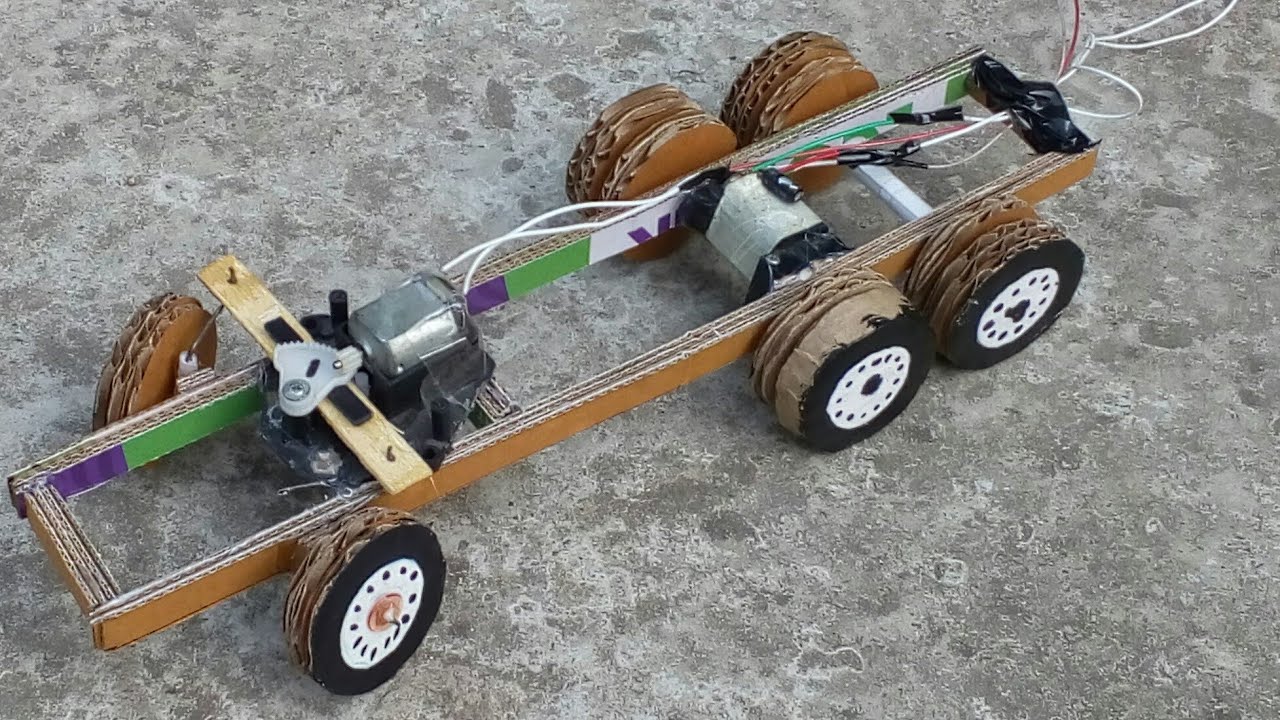 how to make a cardboard 10 wheeler truck chassis - YouTube