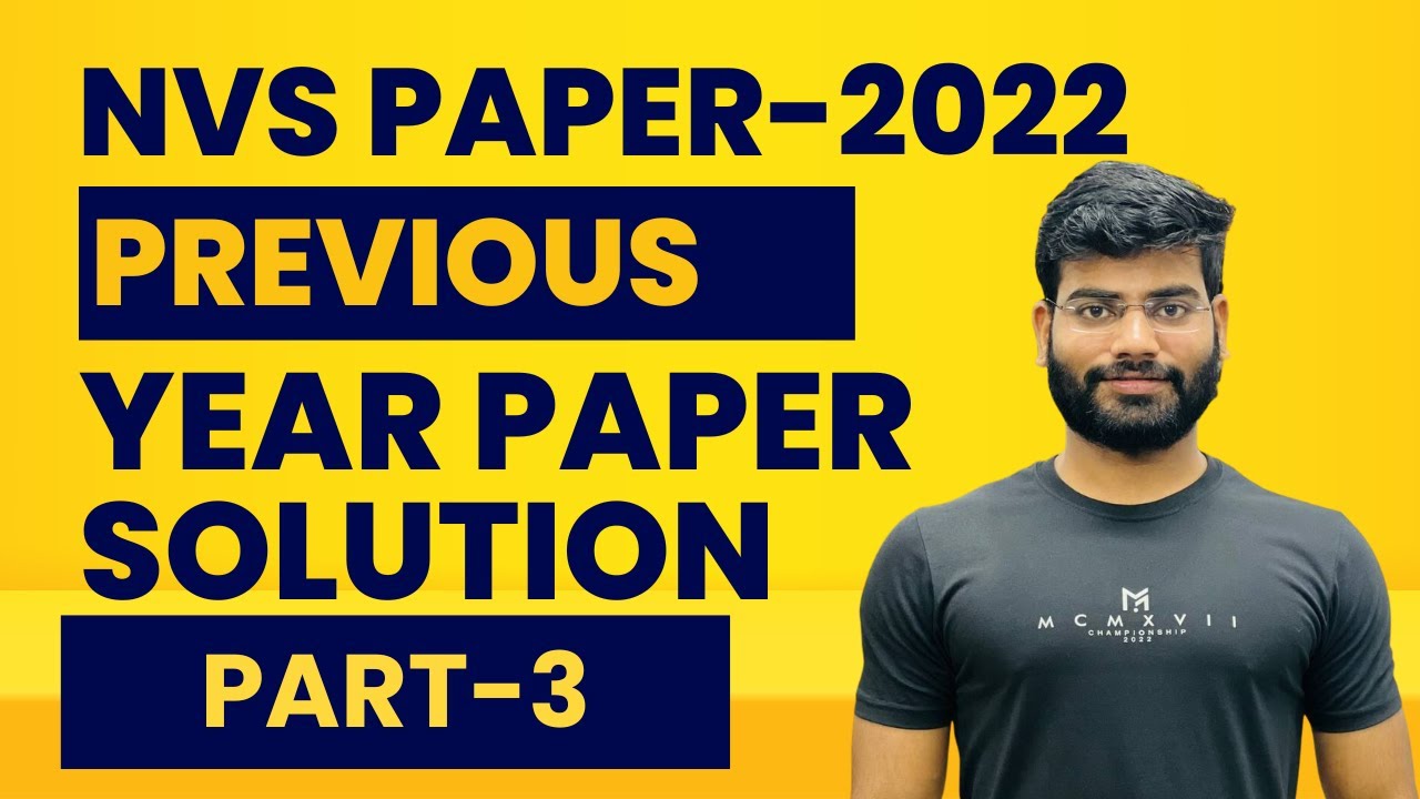 NVS Previous Year Paper Solution 2022 || Part 3 - YouTube