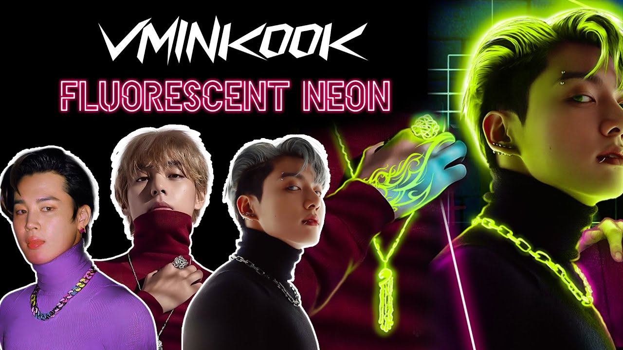 B T S VIMINKOOK [ Maknae Line ] edit in fluorescent Neon / BTS ...