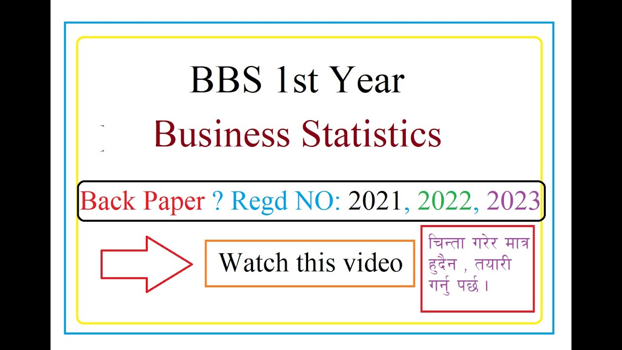 BBS 1st year: Business Statistics - YouTube