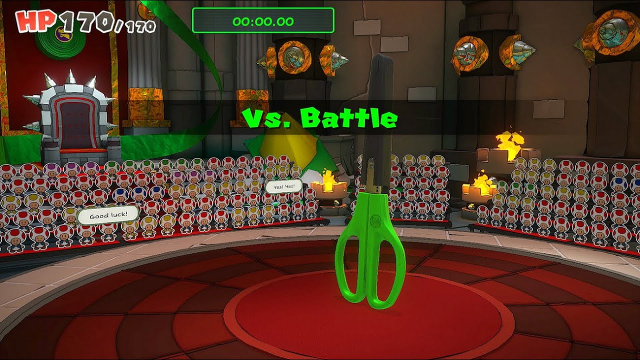 Paper Mario: The Origami King - Boss Rush | Scissors (No Broken Cover ...