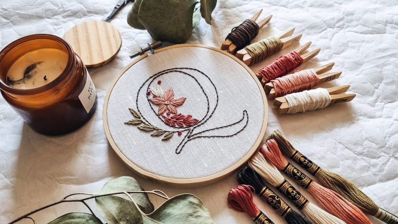 Letter Q | Alphabet Embroidery pattern | Embroidery for beginners - YouTube