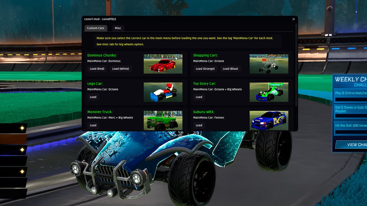 How to get Custom Cars in Rocket League - ConxrlMod - YouTube