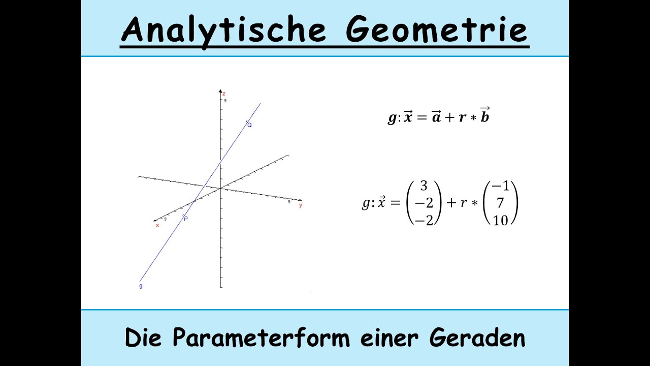 Parameterform einer Geraden erklärt + Punktprobe (Analytische Geometrie ...