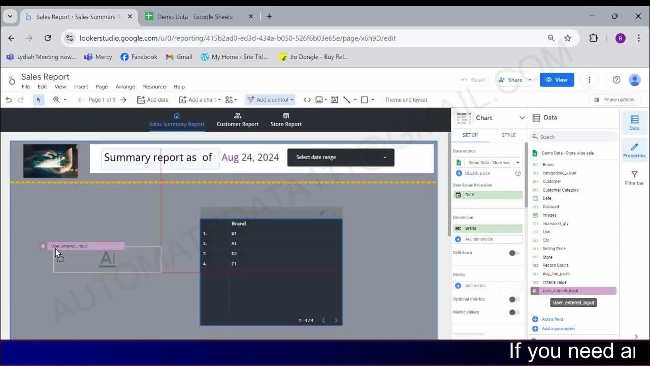 Part 23 Looker Studio Merging User Text with Parameters & Dynamic ...