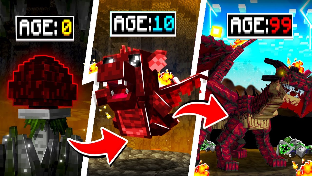 LIFE of VOLCANO DRAGON in MINECRAFT! - YouTube