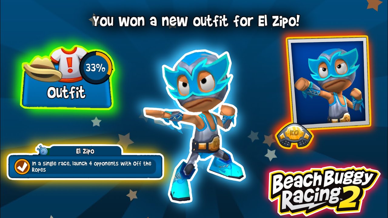 Launch 4 Oppnents with off the Ropes | Unlocked El Zipo Outfit | Beach ...