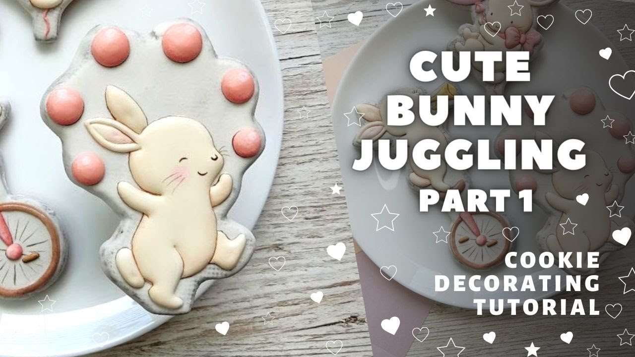 Cute bunny juggling. Cookie decorating tutorial - YouTube