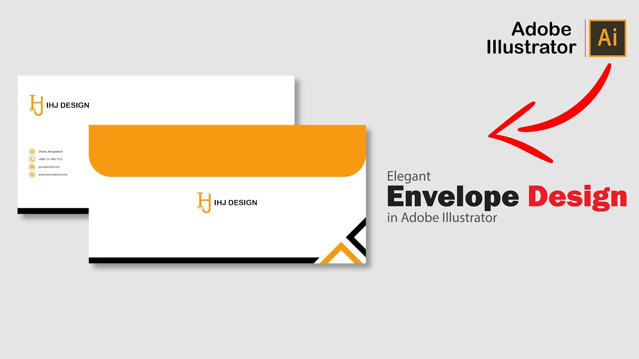 Elegant Envelope Design in Adobe Illustrator | Step-by-Step Tutorial ...