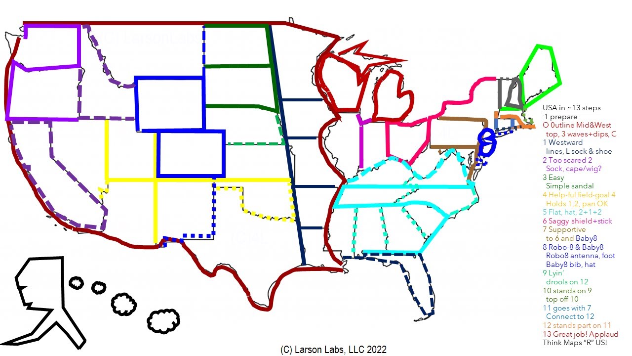 Draw USA in 13* steps - YouTube