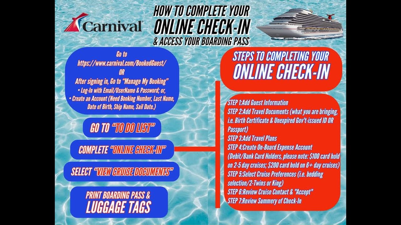 Carnival Cruise Online Check-In Process - YouTube