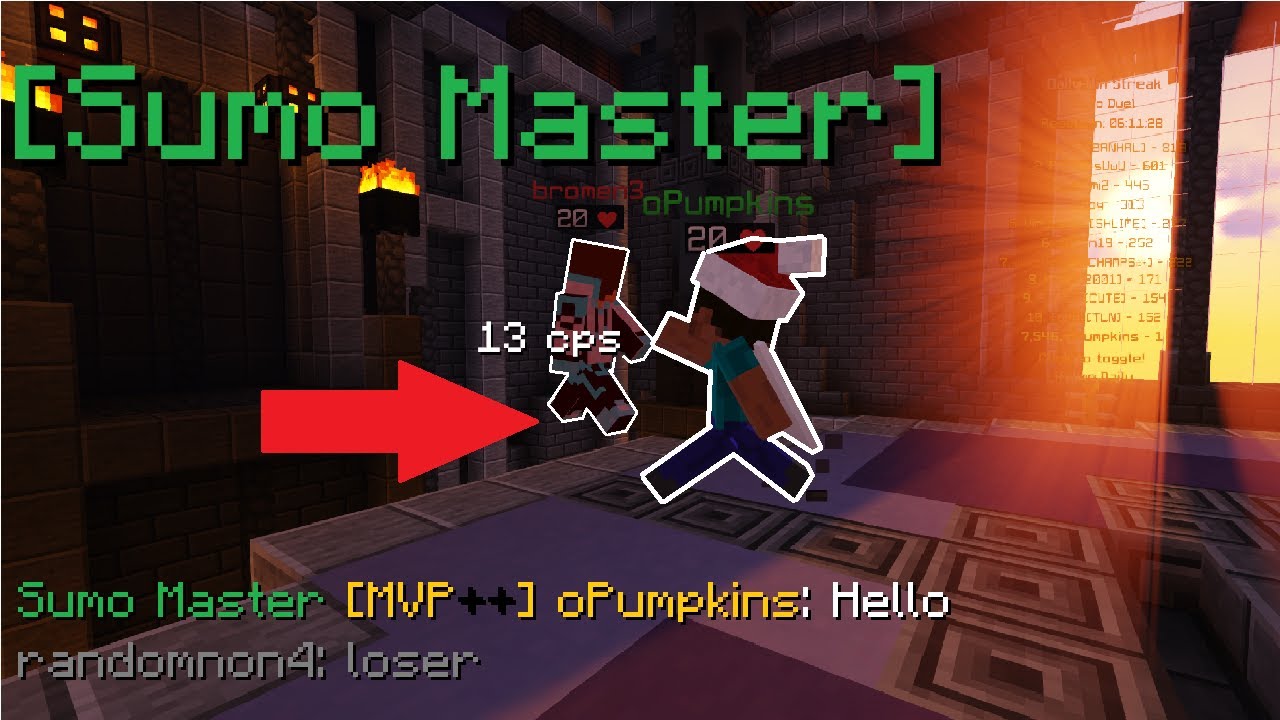 How I got SUMO MASTER with 300ms (1000 wins) - Hypixel Sumo Duels - YouTube