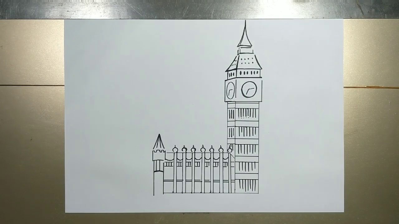 How to draw TOWER OF LONDON step by step - YouTube
