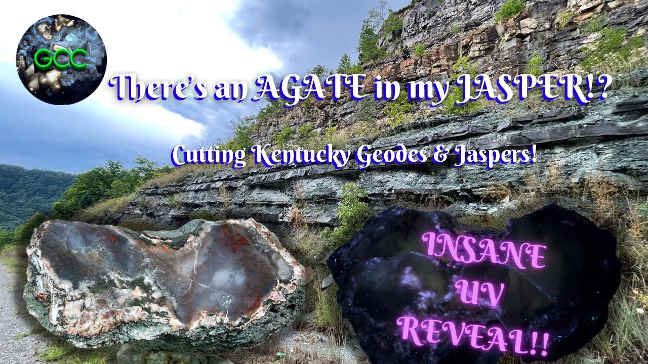 There’s an AGATE in my JASPER!? | Cutting Kentucky Geodes & Jaspers! | INSANE UV REVEAL!! 🤯 ...