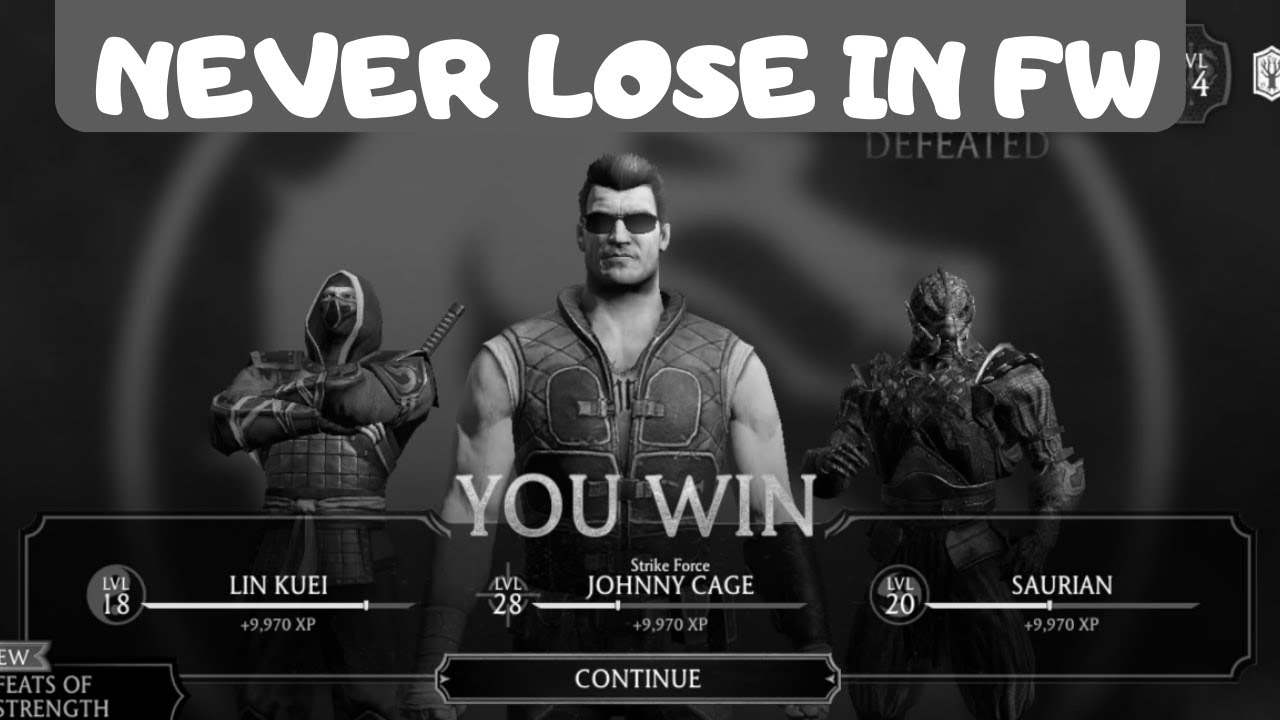 How to NEVER lose in FW as a beginner (on auto combat). MK Mobile - YouTube