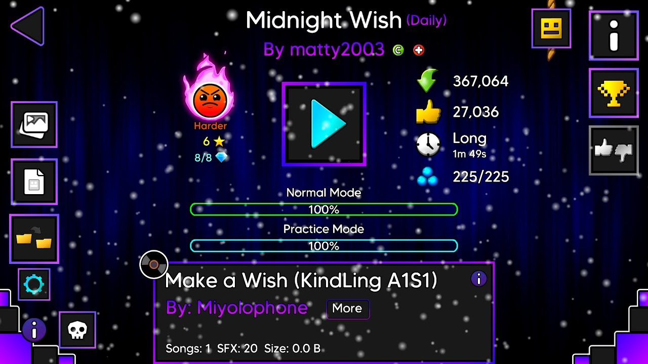 Daily Harder Midnight Wish By matty2003 Geometry Dash #314 - YouTube