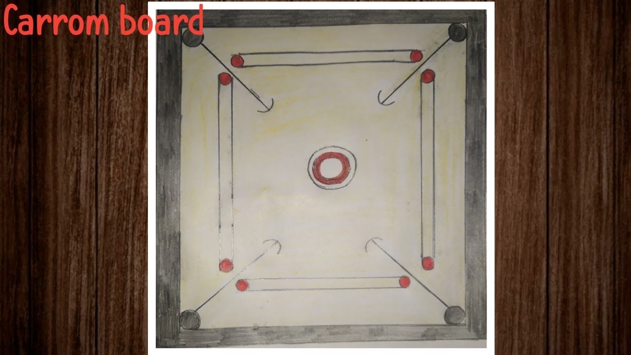 How to draw carrom board | carrom board sketching | #shorts #shortvideo ...
