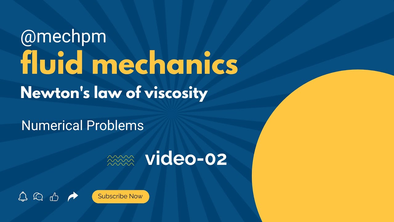 Fluid mechanics: numerical problems: 02 //Newton's law of viscosity ...