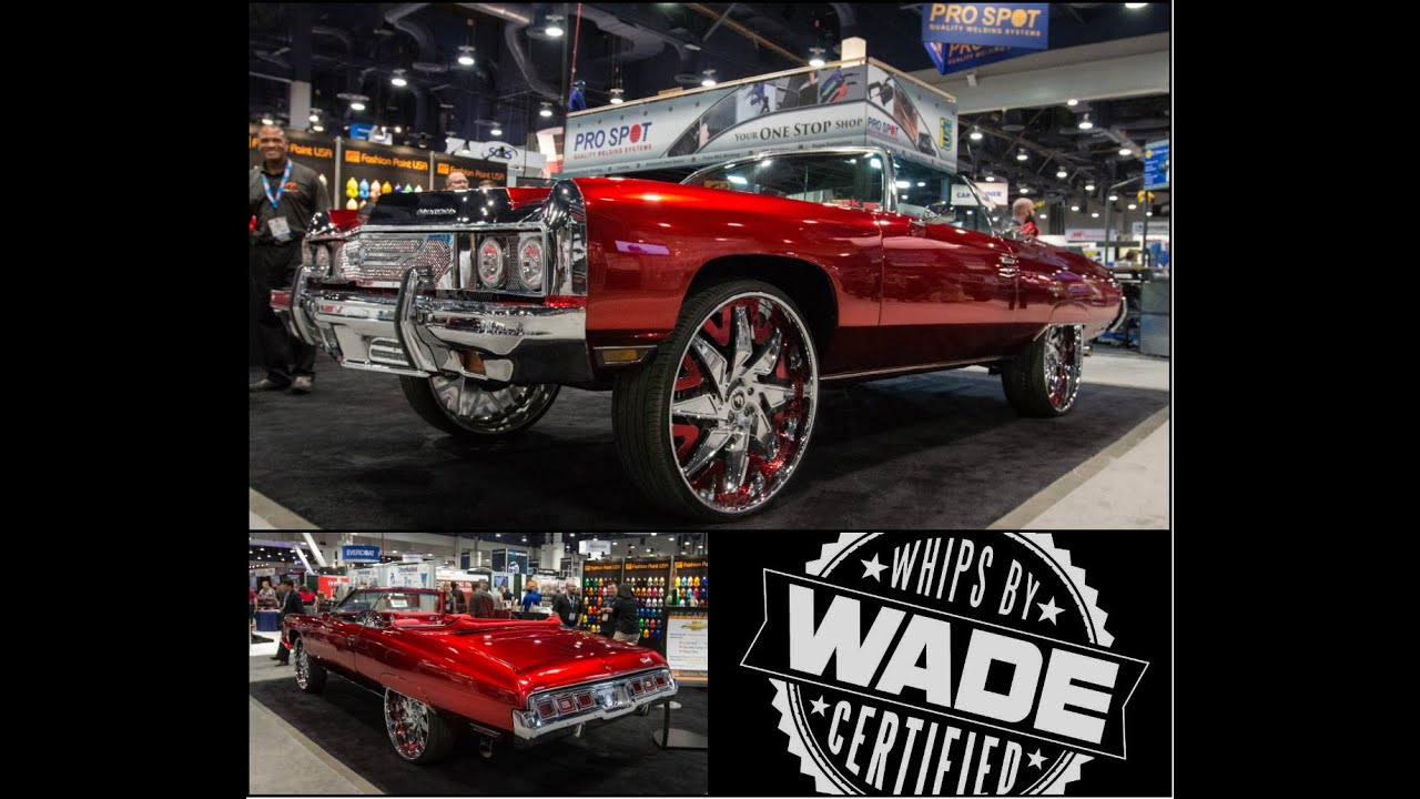 SEMA 2014 : Candy Red over Chrome 73 Donk on 28" Forgiatos - YouTube