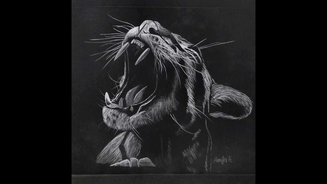 Inverted drawing of a tiger - YouTube