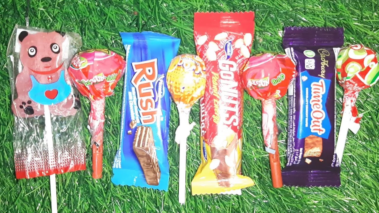 Lollipop and chopa chops and chocolate mix candy video unpacking - YouTube