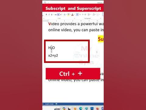 MS WORD TRICKS - Shortcut keys for subscript and superscript #mswordinhindi #mswordshortcutkeys ...