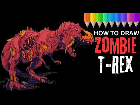 How to Draw (T-rex)Tyrannosaurus rex zombie dinosaur from Jurassic ...