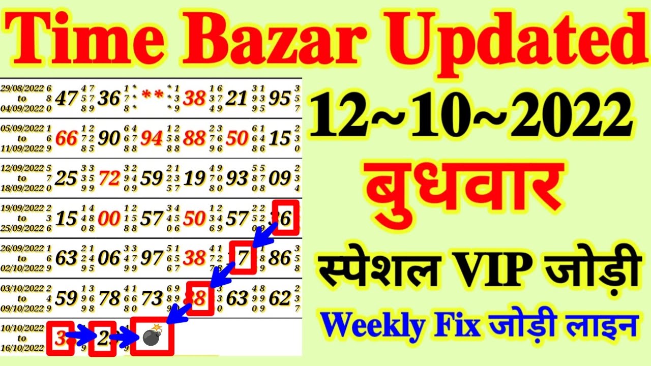 Time Bazar (12~10~2022), Time Bazar Jodi, Time Bazar Open, Time Bazar ...