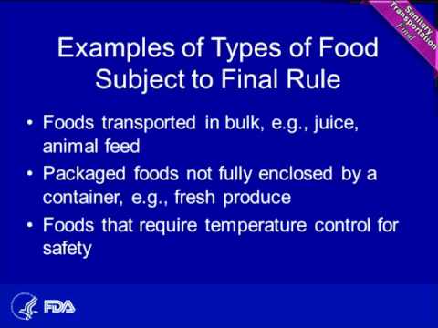 Final Rule for Sanitary Transportation - YouTube