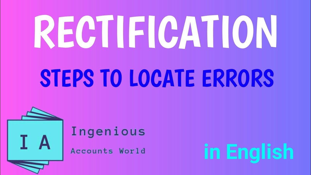 Searching of errors/steps to locate errors (in English) - YouTube