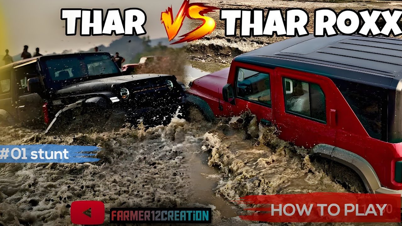 Thar v/s thar rox 🚙😎| water stunt chalenge 😅| thar 700 breakdown - YouTube